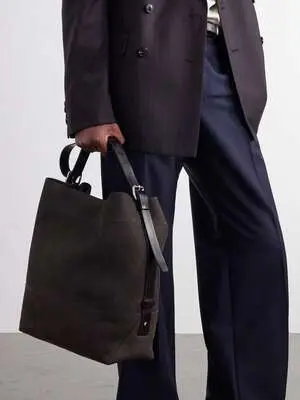 LEMAIRE Belted Nubuck Leather Tote Bag