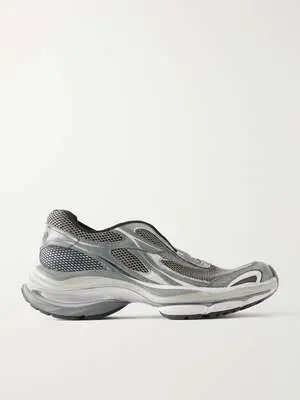 Balenciaga D'orsay Rubber-trimmed Mesh Sneakers - Gray
