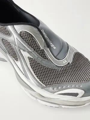 Balenciaga Rubber-trimmed Mesh Sneakers - Gray