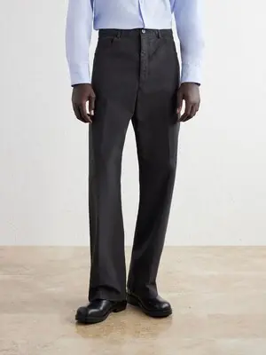 Dries Van Noten Straight-leg Cotton Trousers - Gray