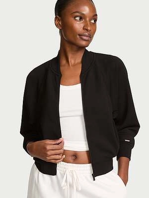 Victoria's Secret Featherweight Knit Full-zip Jacket - Black