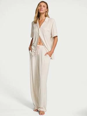 Victoria's Secret Sosoft™ Modal Short-sleeve Long Pajama Set - Beige