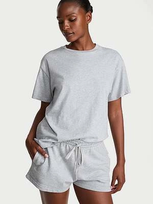 Victoria's Secret Angel Essentials 100% Cotton Boyfriend Oversized Tee - Grey