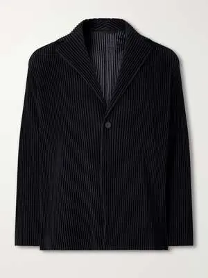 Issey Miyake Pleated Single-breasted Blazer - Black