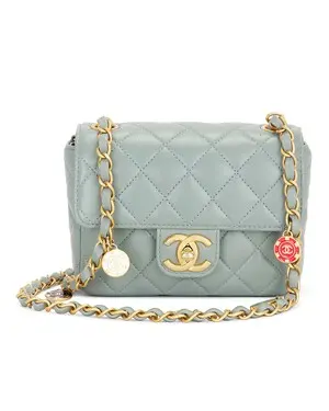 FWRD RENEW Chanel Lambskin Mini Casino Royale Charms Square Flap Bag