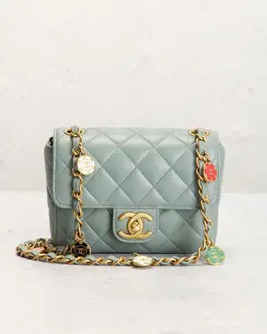 FWRD RENEW Chanel Lambskin Mini Casino Royale Charms Square Flap Bag