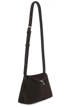TOTEME T-lock Suede Clutch - Espresso