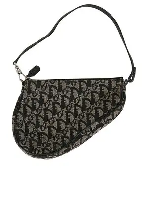 Dior Diorissimo Pochette Saddle Bag In Black & Grey In Black - Blue