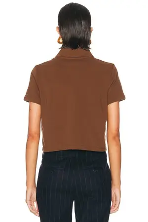 Saint Laurent Polo Top In Brown