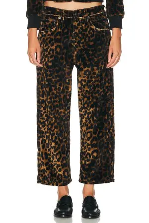 R13 X-bf Straight Leg In Brown - Brown Leopard