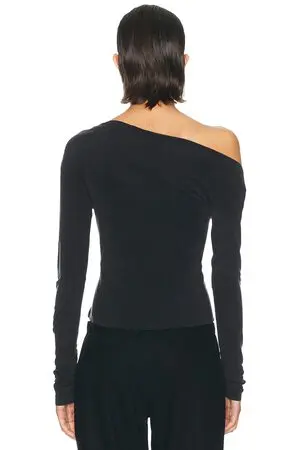 ST. AGNI Cupro Jersey Long Sleeve Top