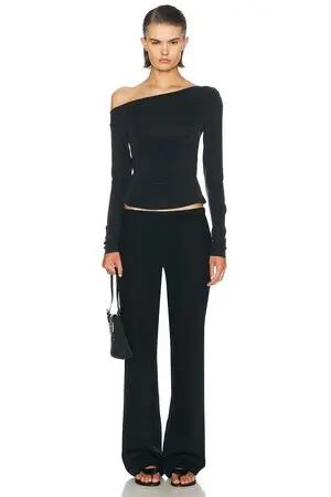 ST. AGNI Cupro Jersey Long Sleeve Top