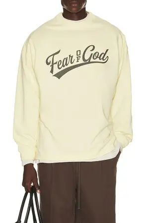 Fear Of God Merch Long Sleeve Tee In White - Chalk