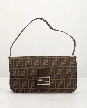 FWRD RENEW Fendi Zucca Baguette Shoulder Bag