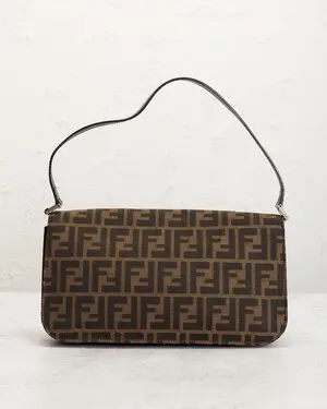 FWRD RENEW Fendi Zucca Baguette Shoulder Bag