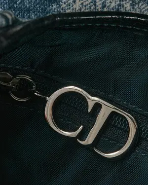 FWRD RENEW Dior Denim Speedway Double Saddle Bag - Blue