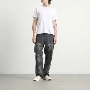 NOMARHYTHM TEXTILE Bandana Embroidery Denim Jeans