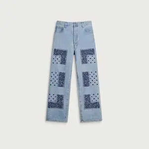 NOMARHYTHM TEXTILE Bandana Embroidery Denim Jeans