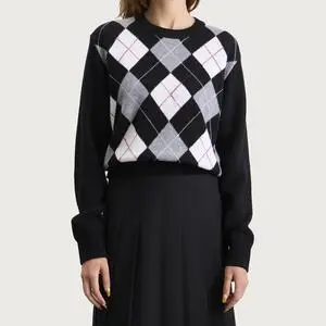 DUNST Argyle Crew Neck Sweater