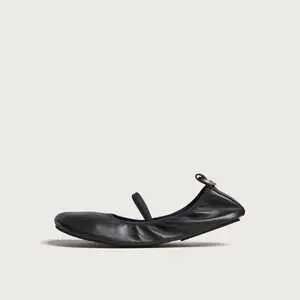 ALOHAS Naira Barefoot Leather Ballet Flats - Black