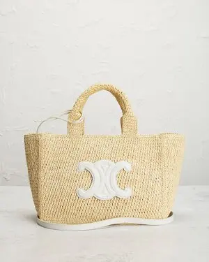 FWRD RENEW Celine Raffia Small Cabas Thais Tote Bag