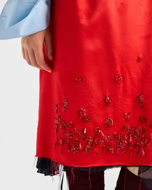 Prada Satin Skirt With Embroidery