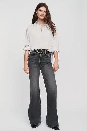 Anthropologie Mother The Hustler Roller Sneak High-rise Wide-leg Jeans - Outta Sight