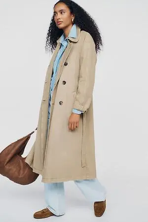 PILCRO 100% Cotton Double-breasted Trench Coat Jacket