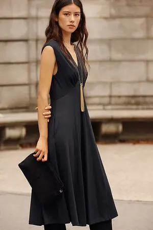 Maeve Knit Ruched Midi Dress