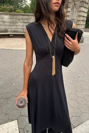 Maeve Knit Ruched Midi Dress