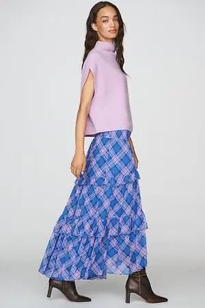 Anthropologie Chloe Plaid Skirt - Blue Plaid