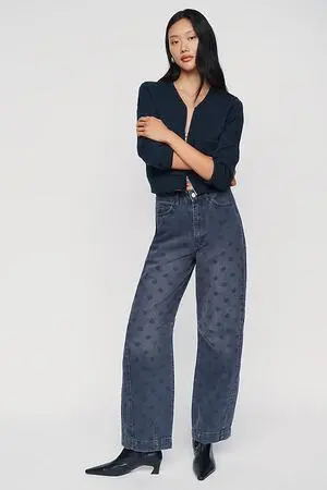 Anthropologie Damson Madder Felix Mid-rise Barrel-leg Jeans - Black