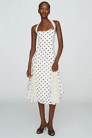 ELEVATOR DISCO Polka Dot Halter Dress - Ivory