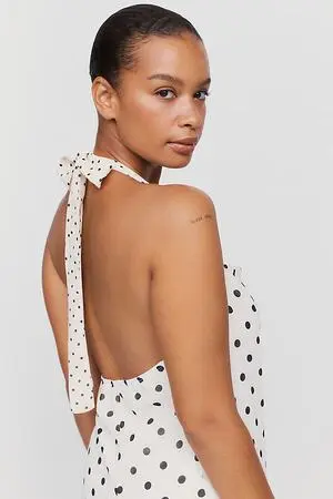 ELEVATOR DISCO Polka Dot Halter Dress
