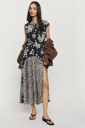 Rixo Coralie Mixed Prt Midi Dress