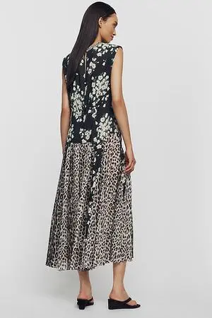 Rixo Coralie Mixed Prt Midi Dress