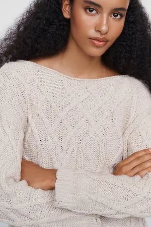 PILCRO Cotton Wool Blend Overd Cardigan