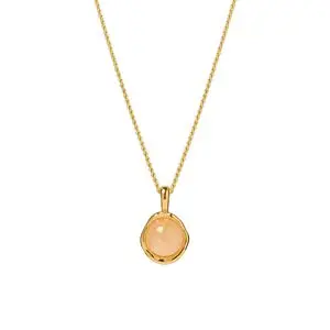 MURU Tiny Rose Quartz Necklace For Calm - Gold