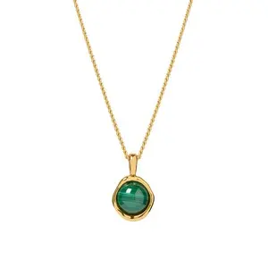 MURU Tiny Malachite Necklace For Growth - Gold