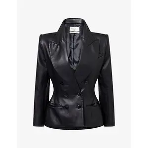Matieres Fecales Brigitte Double-breasted Leather Blazer