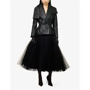 Matieres Fecales Brigitte Double-breasted Leather Blazer