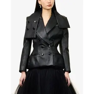 Matieres Fecales Brigitte Double-breasted Leather Blazer