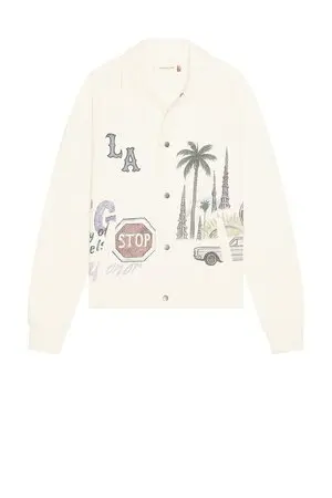 HONOR THE GIFT All Over La Fleece Coaches Jacket - Bone