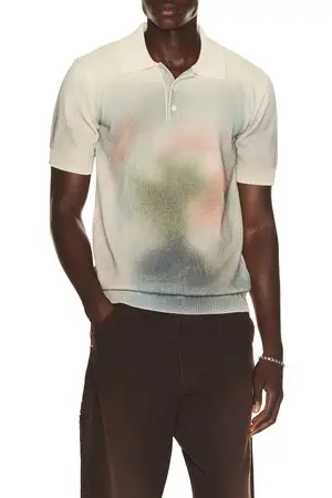 MAISON MARGIELA Short Sleeve Polo Shirt In Beige