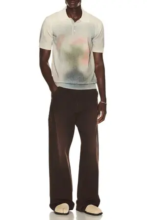 MAISON MARGIELA Short Sleeve Polo Shirt In Beige