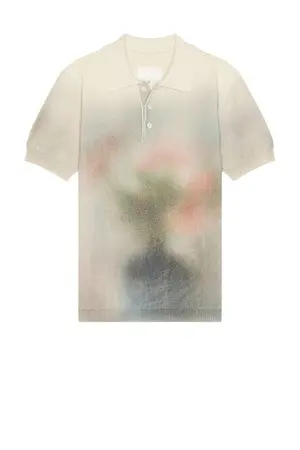 MAISON MARGIELA Short Sleeve Polo Shirt In Beige