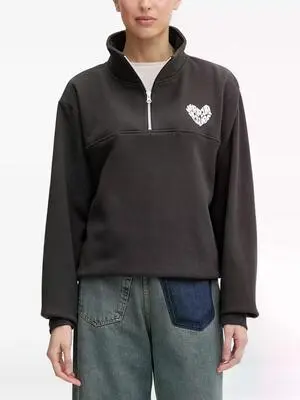 Rip Curl Rc Heart Logo-print Quarter-zip Sweatshirt - Black