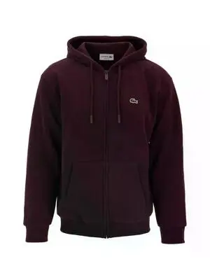 Lacoste Logo-patch Zip-up Hoodie - Red