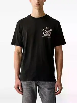 Scotch & Soda Graphic-print Relaxed-fit T-shirt - Black