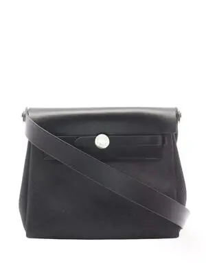 Hermès 2024 Military Toile And Vache Hunter Herbag Zip 20 Crossbody Bag - Black